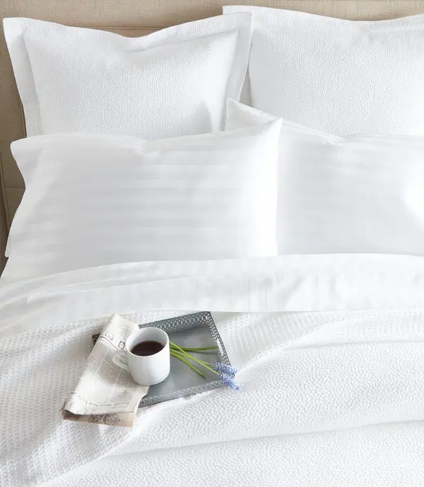 PEACOCK ALLEY Soprano Stripe Sateen Sheet Set - White