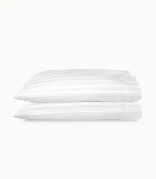 PEACOCK ALLEY Soprano Stripe Sateen Pillowcases - White