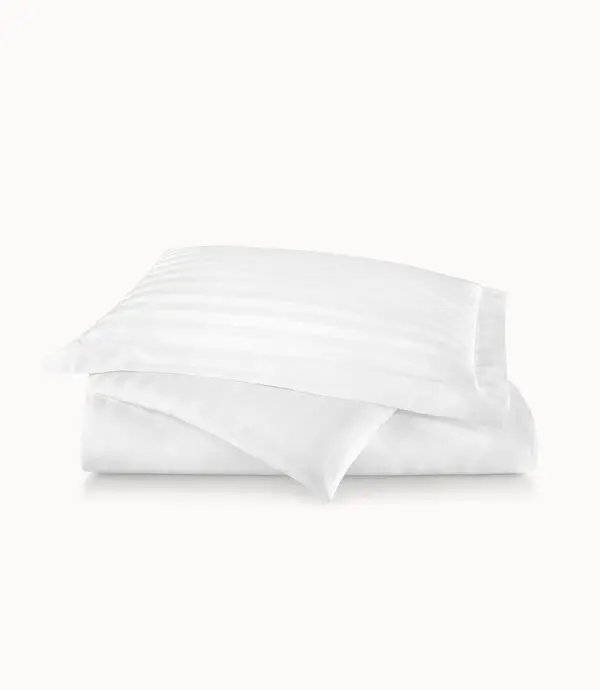 PEACOCK ALLEY Soprano Stripe Sateen Duvet Cover - White