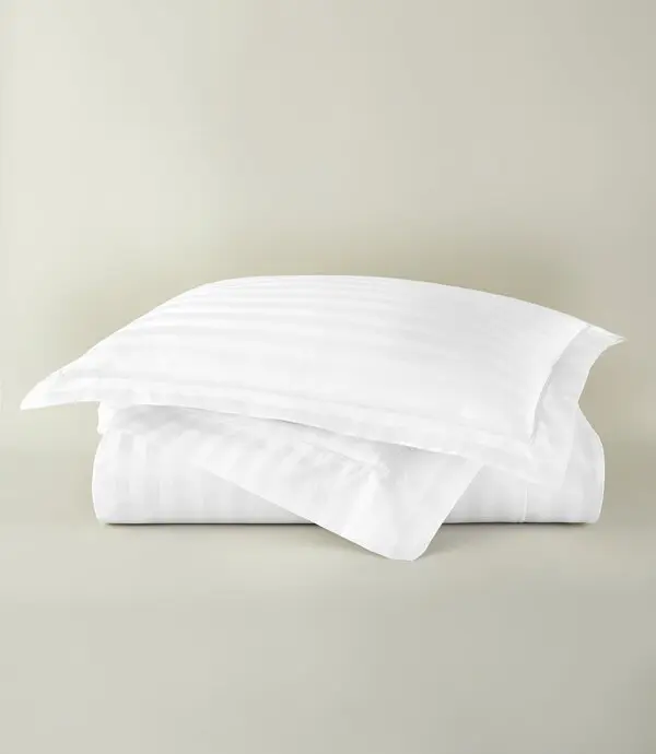 PEACOCK ALLEY Soprano Stripe Sateen Duvet Cover - White