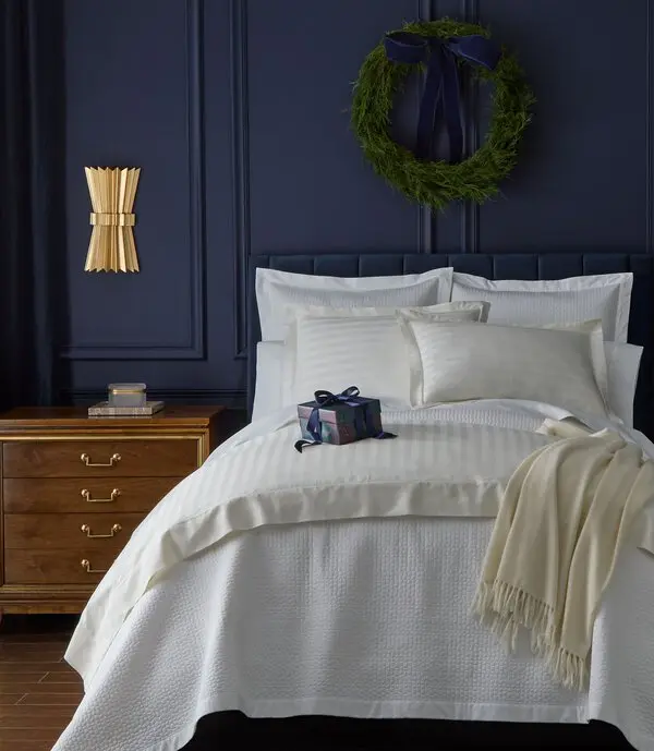 PEACOCK ALLEY Soprano Stripe Sateen Duvet Cover - White