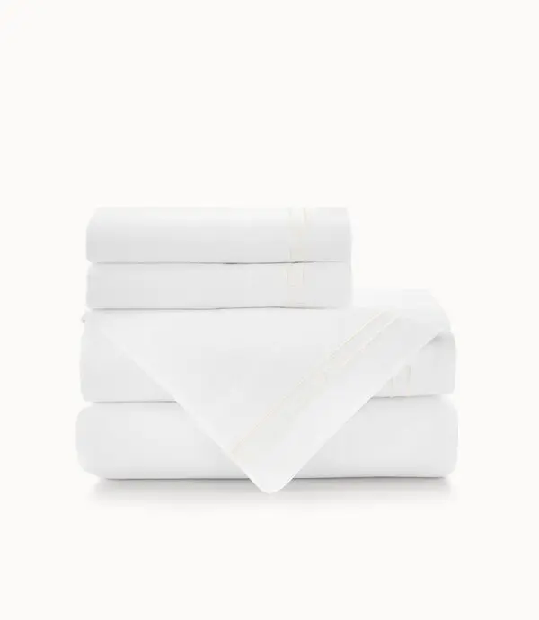 PEACOCK ALLEY Stanza Sateen Sheet Set - Linen