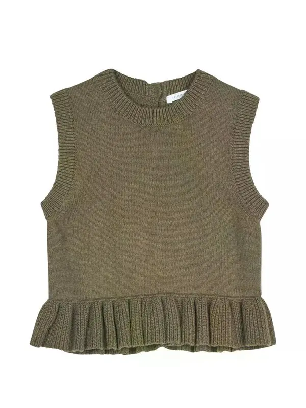 Cecilie Bahnsen Billie Ruffled Vest - Green