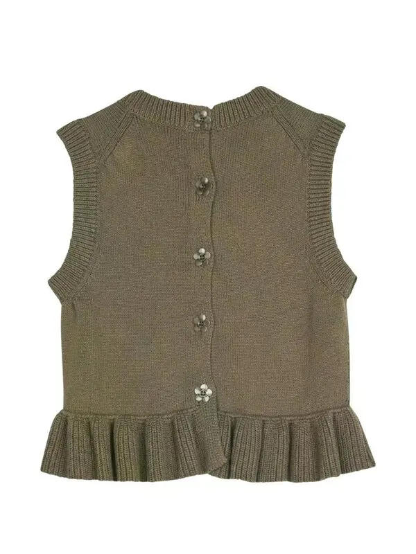 Cecilie Bahnsen Billie Ruffled Vest - Green