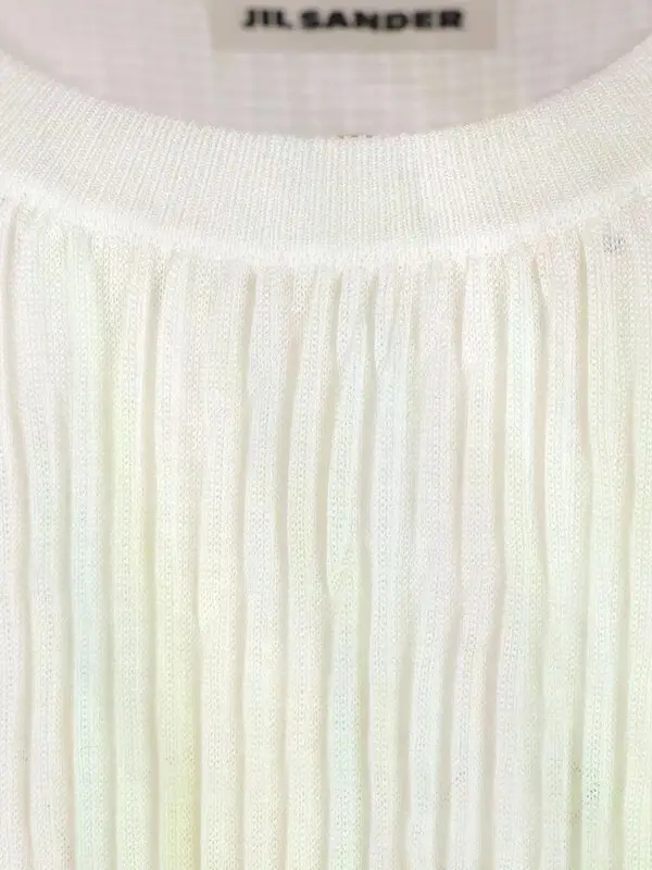 JIL SANDER Ruffled Ribbed Top