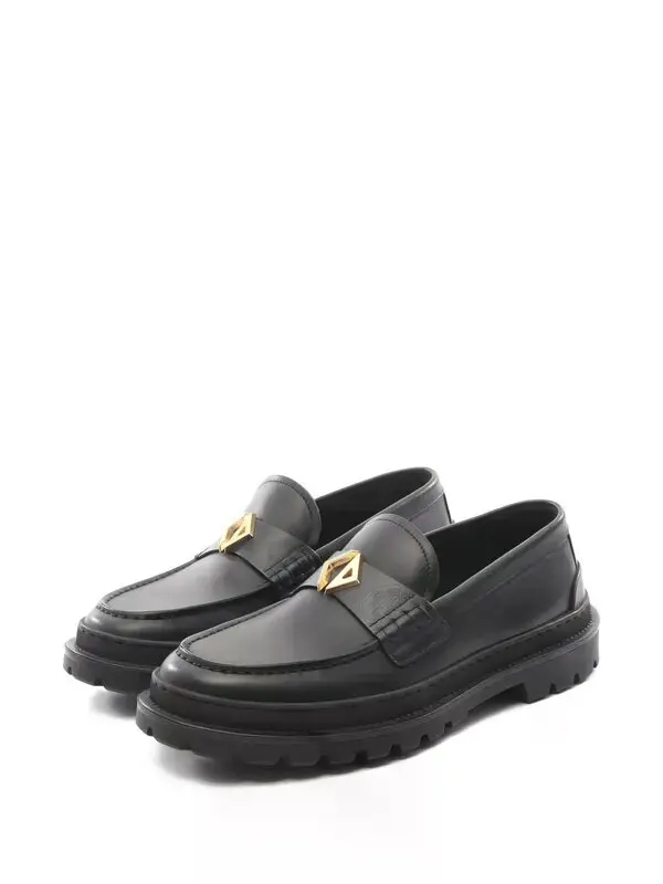 Dior Logo Leather Loafers