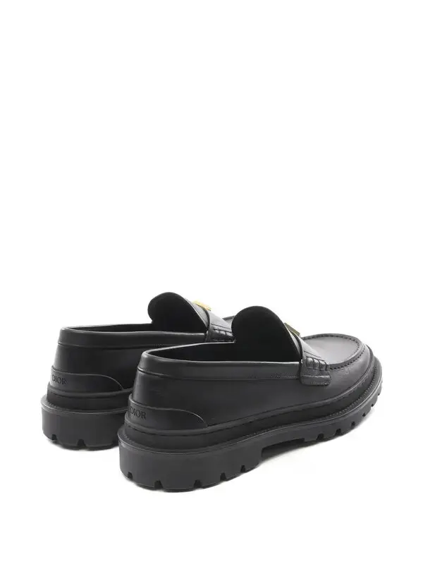 Dior Logo Leather Loafers