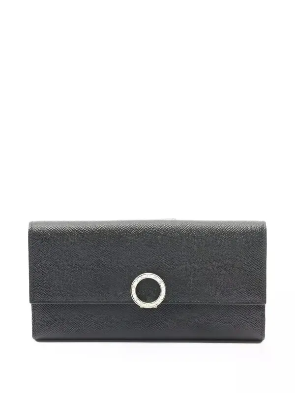 BVLGARI Leather Hook Wallet - Black
