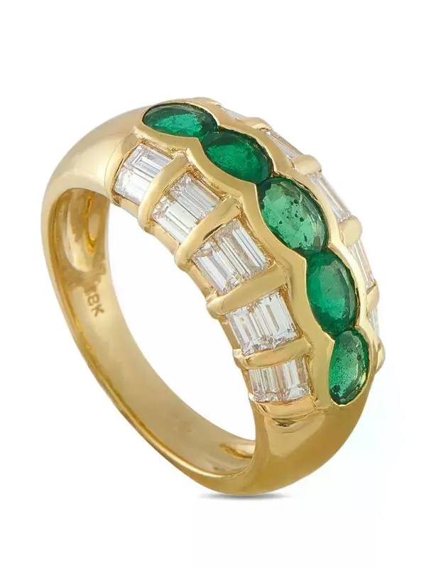 LB EXCLUSIVE Diamond And Emerald Ring - Gold