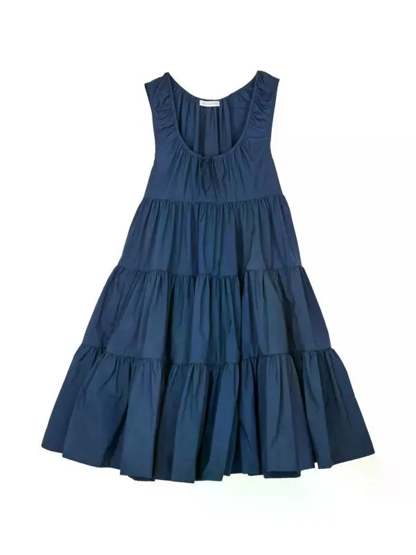 Cecilie Bahnsen Crinkled Tiered A-line Dress - Blue