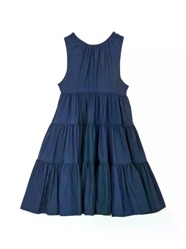 Cecilie Bahnsen Crinkled Tiered A-line Dress - Blue