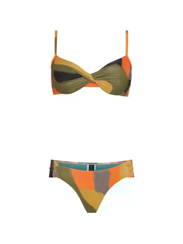 LYGIA & NANNY Abstract Print Two-piece Swimsuit - Orange