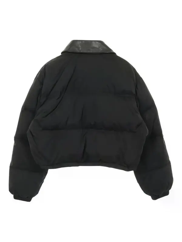 Miu Miu 2000s Logo Leather Down Jacket