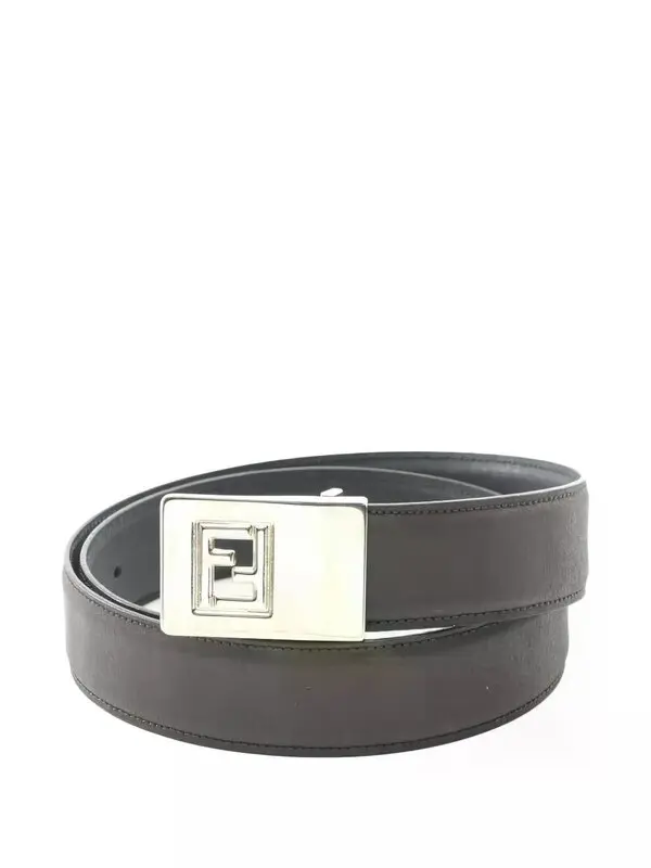 Fendi Logo-buckle Leather Belt - Brown
