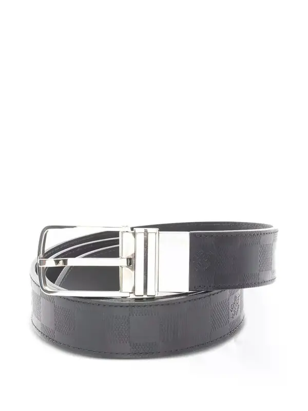 LOUIS VUITTON 2012 Damier Leather Belt - Black
