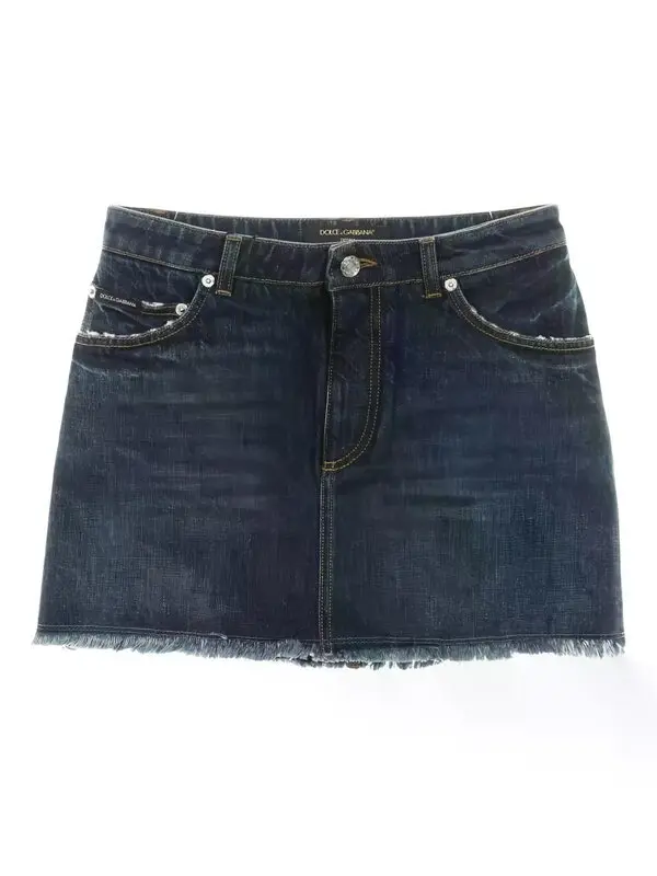 Dolce & Gabbana 2020s Fringed Mini Skirt - Blue