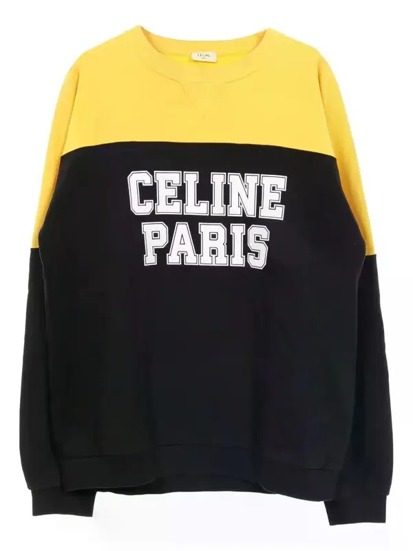 Celine 2000s Logo Print Sweatshirt - Black