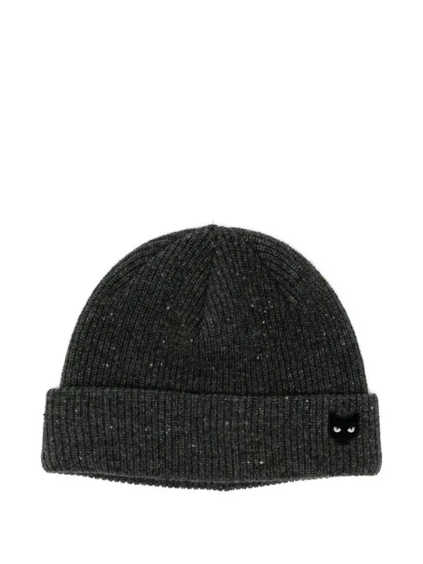 SONGZIO Panther-embroidered Beanie - Grey