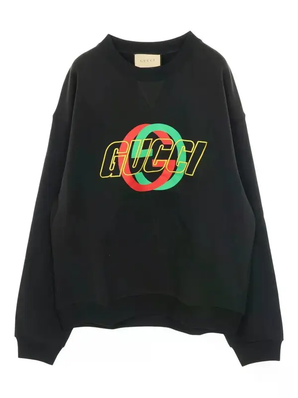 Gucci 2000s Interlocking G Crew-neck Sweatshirt - Black