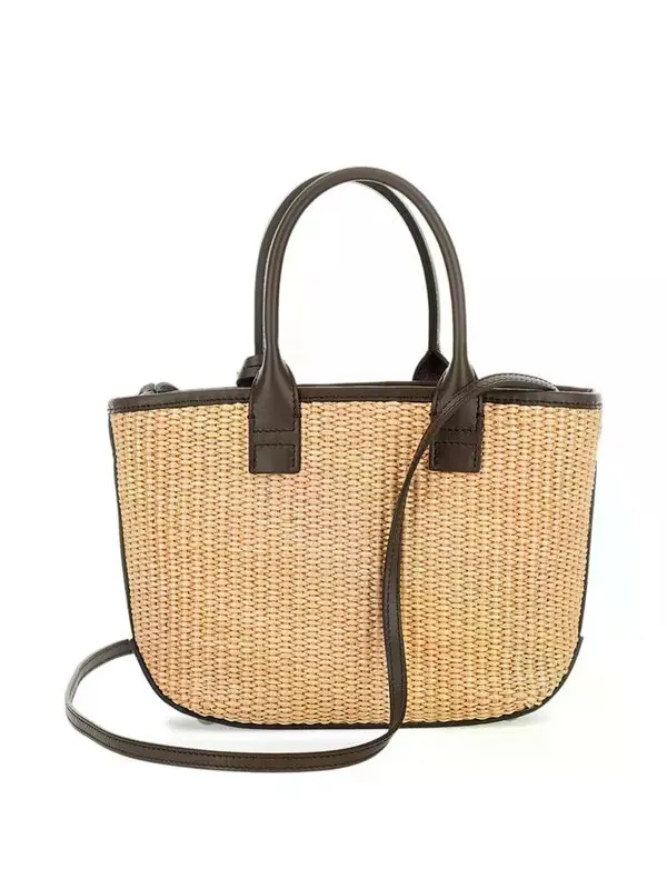 Hogan Embroidered Raffia Tote