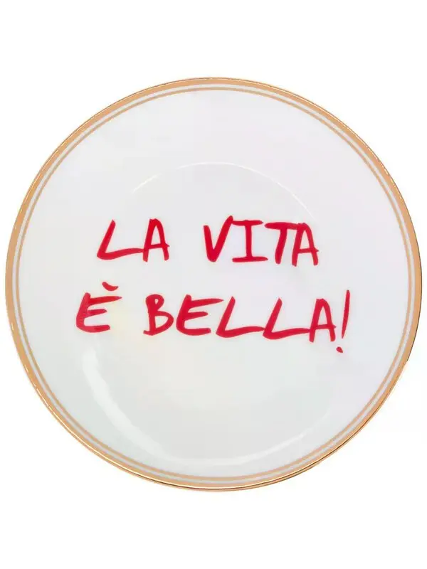 BITOSSI HOME La Vita È Bella Plate - White