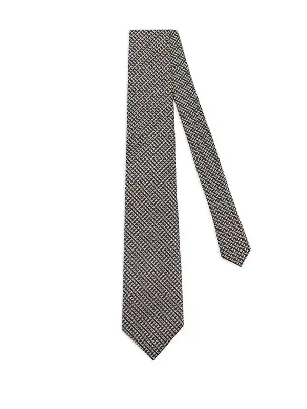 TOM FORD Geometric-pattern Neck Tie - Black