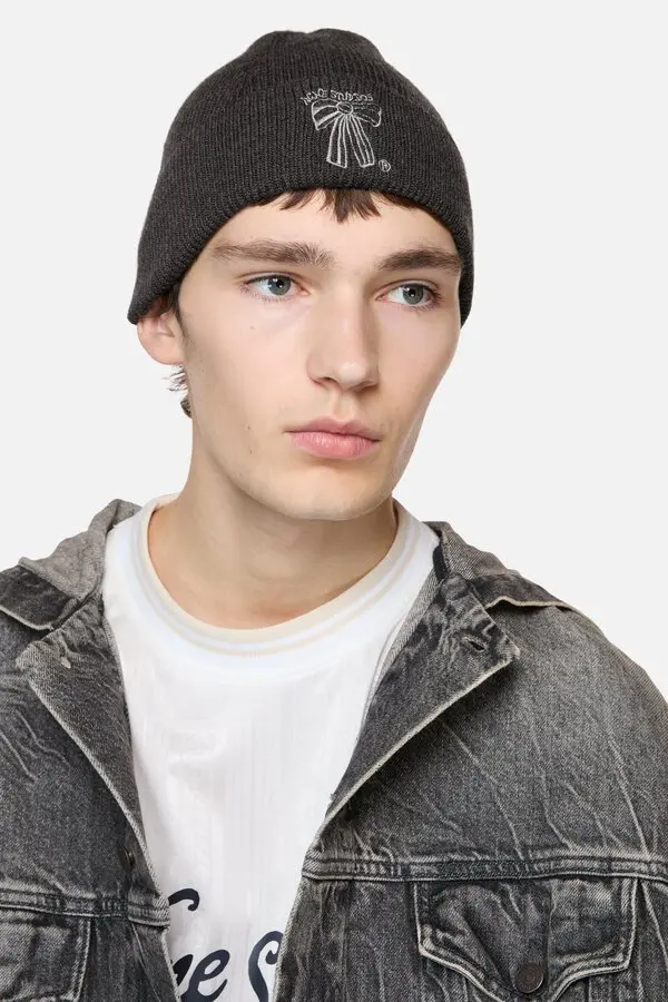 Acne Studios Merino Wool Beanie - Anthracite Grey