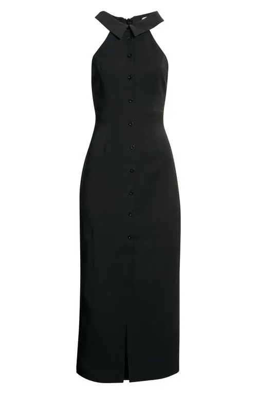 Oddmuse Halter Neck Maxi Dress - Black
