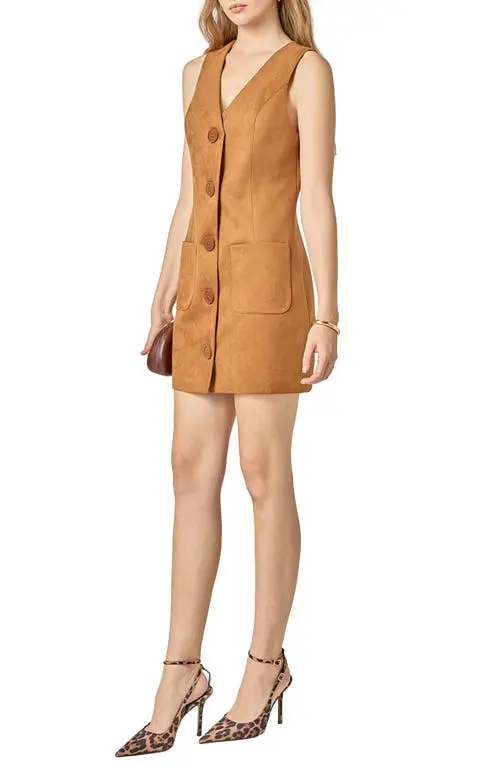 English Factory Faux Suede Mini Dress