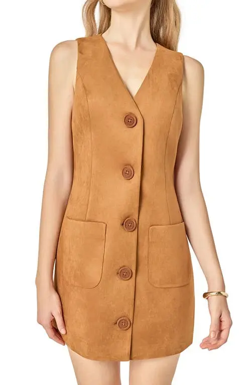 English Factory Faux Suede Mini Dress