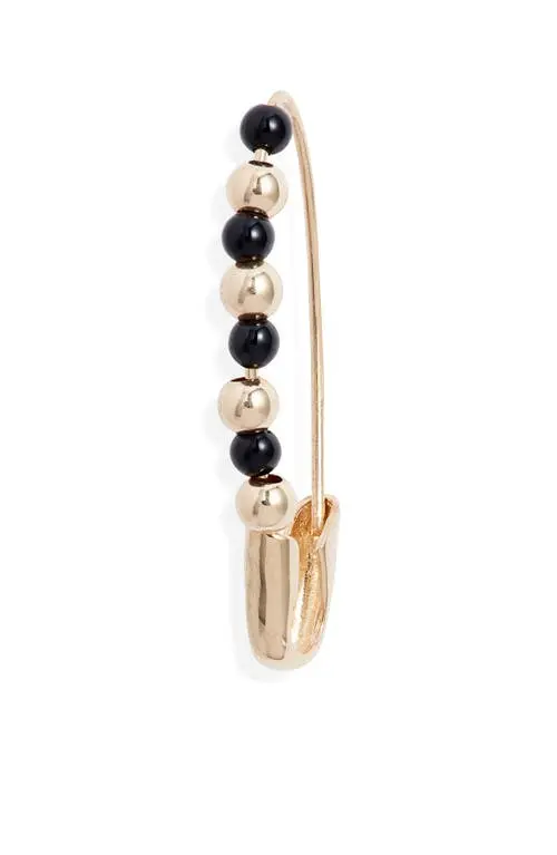 LOREN STEWART Onyx & 14k Gold Safety Pin Earring - Yellow Gold/black Onyx