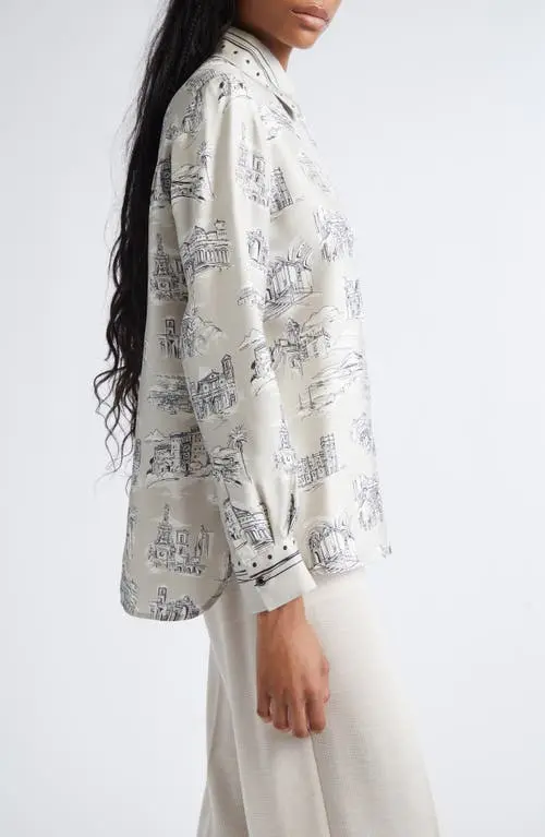 Max Mara Fado Silk Button-up Shirt - Sand