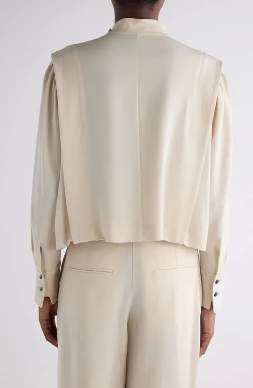 Isabel Marant Étoile Felissa Button Shoulder Mock Neck Top - Ecru