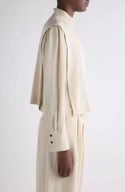 Isabel Marant Étoile Felissa Button Shoulder Mock Neck Top - Ecru