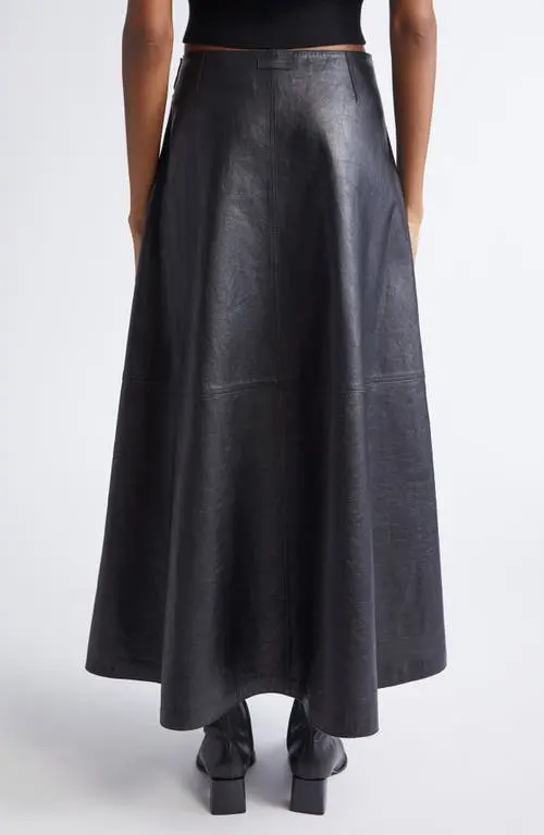 Alexander Wang Long Leather Skirt With Chain