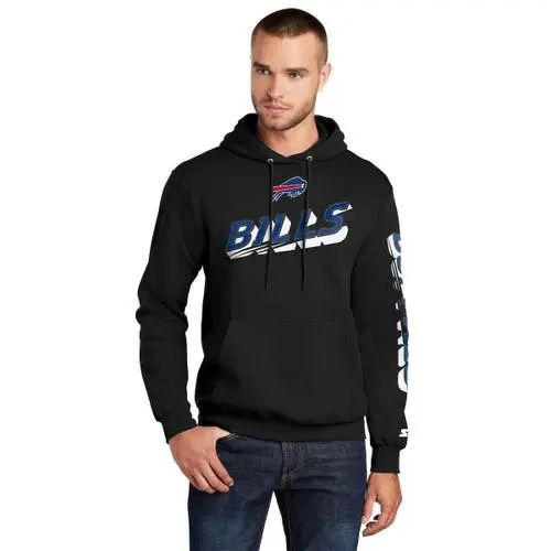 STARTER Buffalo Bills Wordmark Logo Pullover Hoodie