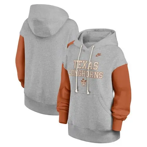 Nike Texas Longhorns Oversized Legacy Phoenix Pullover Hoodie - Heather Gray