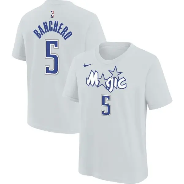 Nike Youth Paolo Banchero Orlando Magic 2025/26 City Edition Name & Number T-shirt - Silver