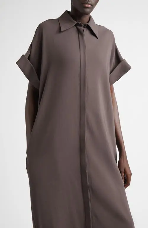 Brandon Maxwell The Emory Stretch Cotton Blend Shirtdress - Truffle