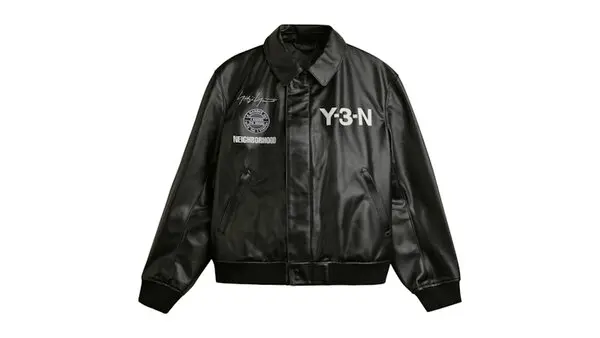 Adidas Y3 Nbhd Leather Bomber Jacket