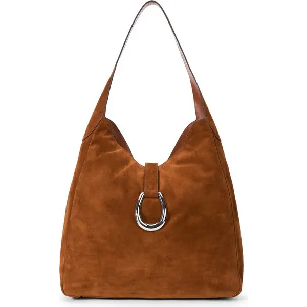 Staud Maya Suede Hobo Bag - Tabac
