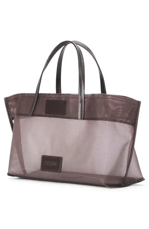 Staud Mini Christos Mesh Tote - Espresso