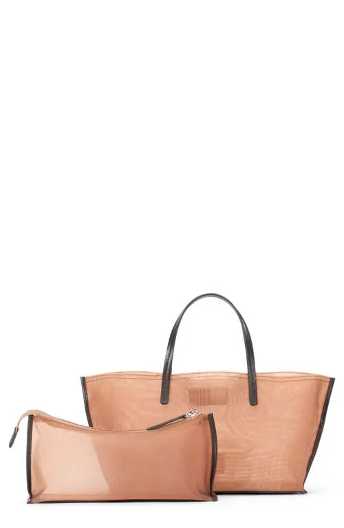 Staud Mini Christos Mesh Tote - Camel