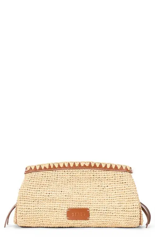 Staud Maude Convertible Raffia Clutch - Natural/tan