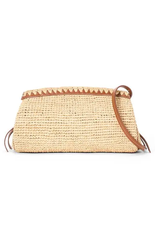 Staud Maude Convertible Raffia Clutch - Natural/tan