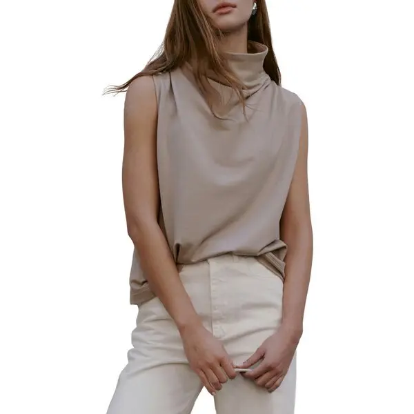 MARCELLA Finch French Terry Funnel Neck Top