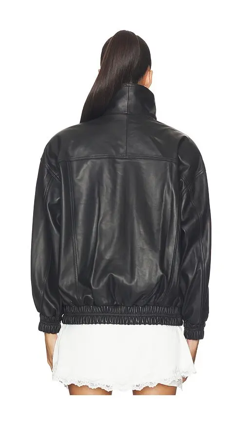 AEXAE Leather Collar Jacket