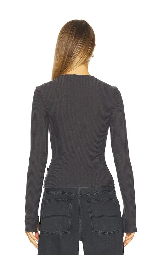 DR. DENIM Erica Ribbed Button-up Top