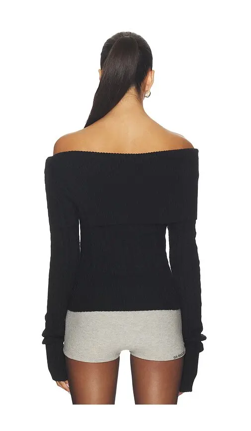 GUIZIO Draped Collar Knit Jumper