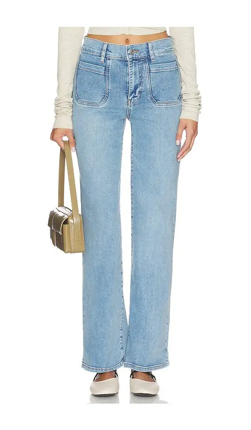 FRAME The Slim Palazzo Modernist Pocket Jeans - Blue
